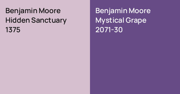 Benjamin Moore Hidden Sanctuary vs. Benjamin Moore Mystical Grape ...