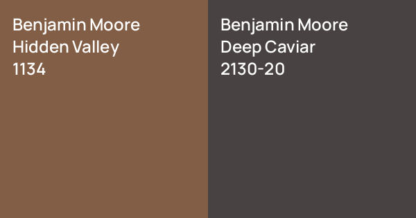 Benjamin Moore Hidden Valley vs. Benjamin Moore Deep Caviar comparison