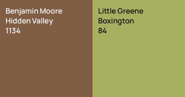 Benjamin Moore Hidden Valley vs. Little Greene Boxington comparison