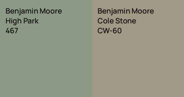 Benjamin Moore High Park vs. Benjamin Moore Cole Stone comparison