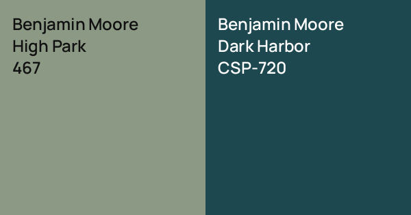 Benjamin Moore High Park vs. Benjamin Moore Dark Harbor comparison