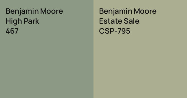 Benjamin Moore High Park vs. Benjamin Moore Estate Sale comparison