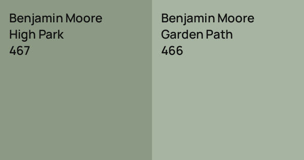 Benjamin Moore High Park vs. Benjamin Moore Garden Path comparison