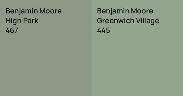 Benjamin Moore High Park vs. Benjamin Moore Greenwich Village comparison