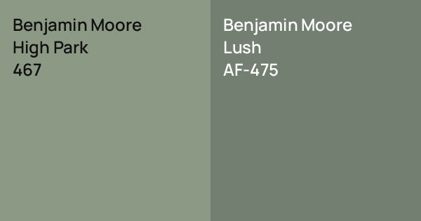 Benjamin Moore High Park vs. Benjamin Moore Lush comparison
