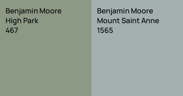 Benjamin Moore High Park vs. Benjamin Moore Mount Saint Anne comparison