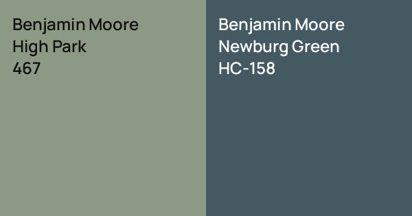 Benjamin Moore High Park vs. Benjamin Moore Newburg Green comparison