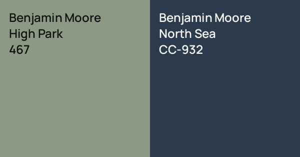 Benjamin Moore High Park vs. Benjamin Moore North Sea comparison