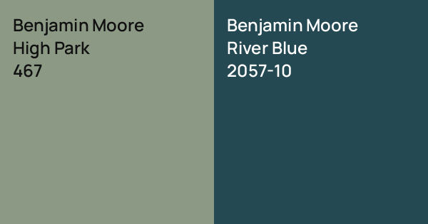 Benjamin Moore High Park vs. Benjamin Moore River Blue comparison