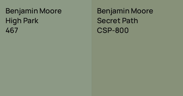 Benjamin Moore High Park vs. Benjamin Moore Secret Path comparison