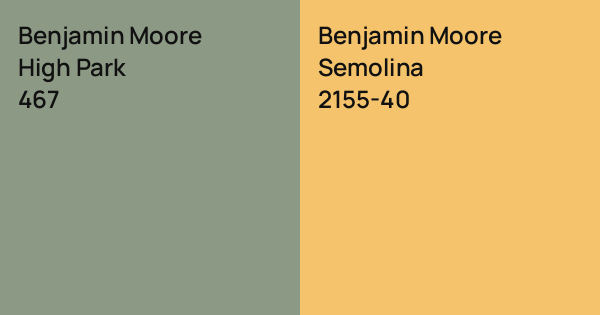 Benjamin Moore High Park vs. Benjamin Moore Semolina comparison