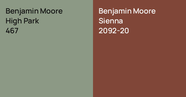 Benjamin Moore High Park vs. Benjamin Moore Sienna comparison