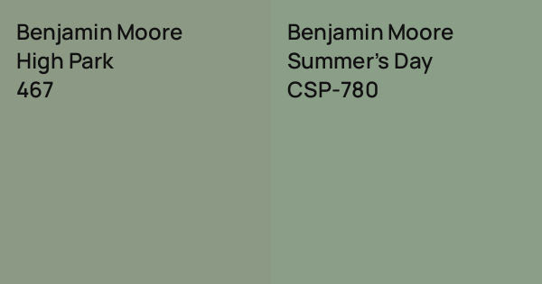 Benjamin Moore High Park vs. Benjamin Moore Summer's Day comparison