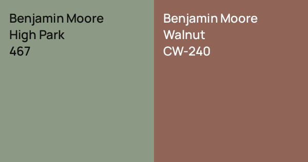 Benjamin Moore High Park vs. Benjamin Moore Walnut comparison