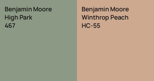 Benjamin Moore High Park vs. Benjamin Moore Winthrop Peach comparison