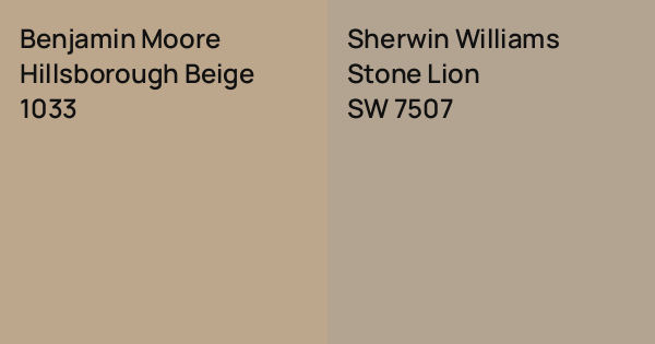 Benjamin Moore Hillsborough Beige vs. Sherwin Williams Stone Lion ...