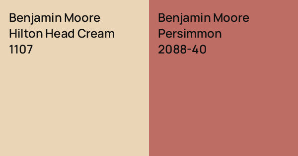 Benjamin Moore Hilton Head Cream vs. Benjamin Moore Persimmon comparison