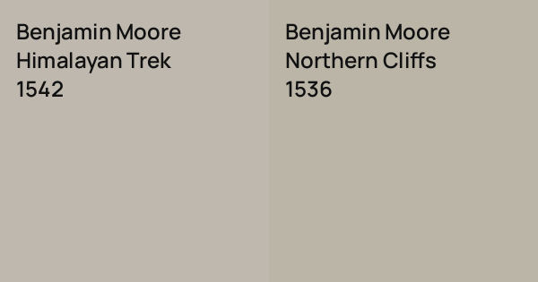 Benjamin Moore Himalayan Trek vs. Benjamin Moore Northern Cliffs comparison