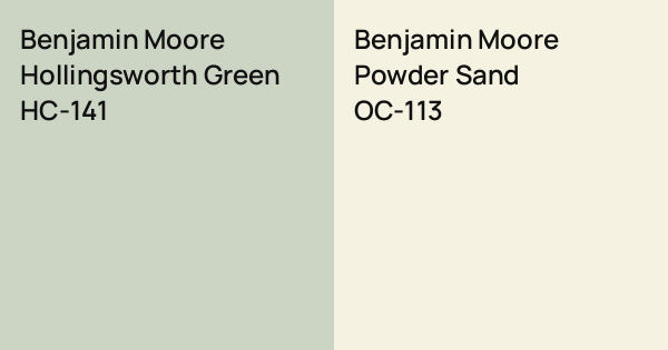Benjamin Moore Hollingsworth Green vs. Benjamin Moore Powder Sand ...