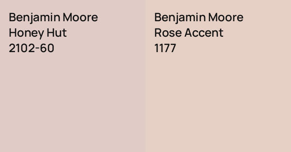 Benjamin Moore Honey Hut vs. Benjamin Moore Rose Accent comparison
