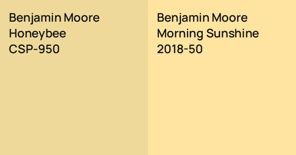 Benjamin Moore Honeybee vs. Benjamin Moore Morning Sunshine comparison