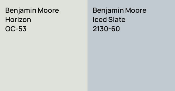 Benjamin Moore Horizon vs. Benjamin Moore Iced Slate comparison