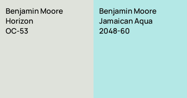 Benjamin Moore Horizon vs. Benjamin Moore Jamaican Aqua comparison