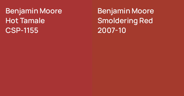 Benjamin Moore Hot Tamale vs. Benjamin Moore Smoldering Red comparison