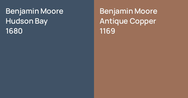 Benjamin Moore Hudson Bay vs. Benjamin Moore Antique Copper comparison