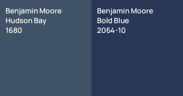 Benjamin Moore Hudson Bay vs. Benjamin Moore Bold Blue comparison