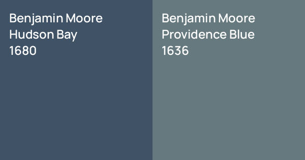 Benjamin Moore Hudson Bay vs. Benjamin Moore Providence Blue comparison