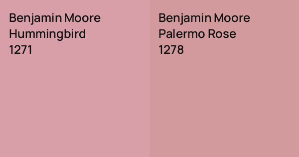 Benjamin Moore Hummingbird vs. Benjamin Moore Palermo Rose comparison