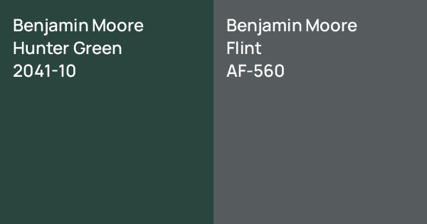 Benjamin Moore Hunter Green vs. Benjamin Moore Flint comparison