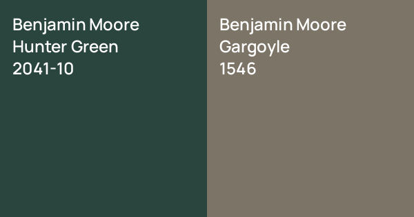 Benjamin Moore Hunter Green vs. Benjamin Moore Gargoyle comparison