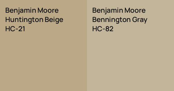 Benjamin Moore Huntington Beige vs. Benjamin Moore Bennington Gray ...