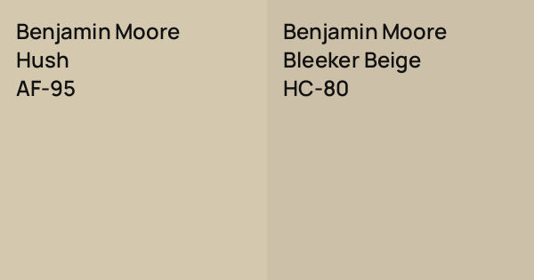 Benjamin Moore Hush vs. Benjamin Moore Bleeker Beige comparison