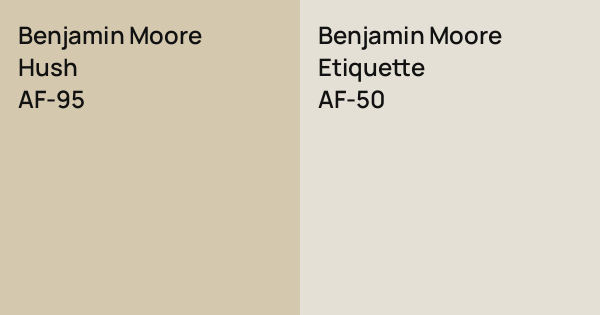 Benjamin Moore Hush vs. Benjamin Moore Etiquette comparison