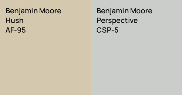 Benjamin Moore Hush vs. Benjamin Moore Perspective comparison