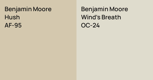 Benjamin Moore Hush vs. Benjamin Moore Wind's Breath comparison