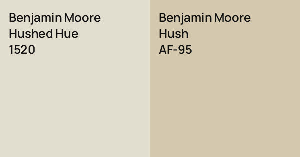 Benjamin Moore Hushed Hue vs. Benjamin Moore Hush comparison