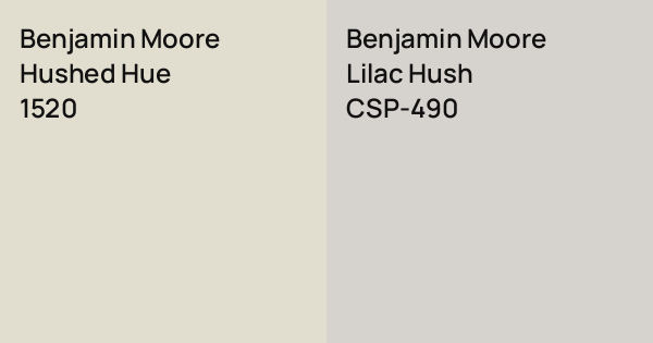 Benjamin Moore Hushed Hue vs. Benjamin Moore Lilac Hush comparison