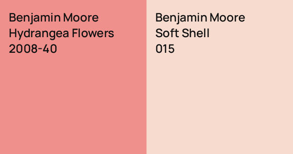 Benjamin Moore Hydrangea Flowers vs. Benjamin Moore Soft Shell comparison