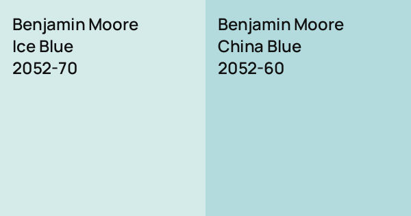 Benjamin Moore Ice Blue vs. Benjamin Moore China Blue comparison