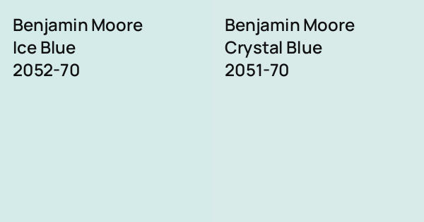 Benjamin Moore Ice Blue vs. Benjamin Moore Crystal Blue comparison