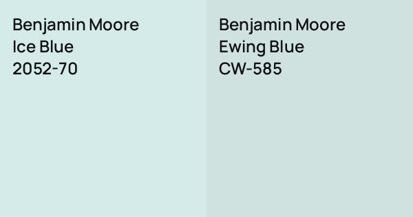 Benjamin Moore Ice Blue vs. Benjamin Moore Ewing Blue comparison