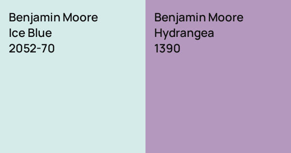 Benjamin Moore Ice Blue vs. Benjamin Moore Hydrangea comparison