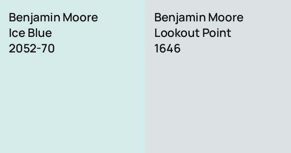 Benjamin Moore Ice Blue vs. Benjamin Moore Lookout Point comparison