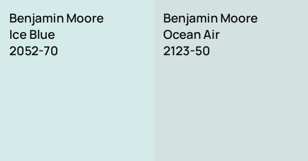 Benjamin Moore Ice Blue vs. Benjamin Moore Ocean Air comparison