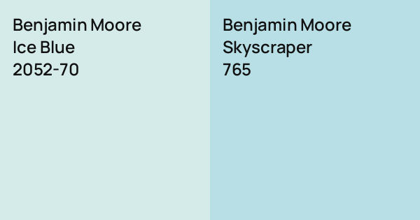 Benjamin Moore Ice Blue vs. Benjamin Moore Skyscraper comparison