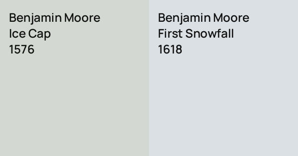 Benjamin Moore Ice Cap vs. Benjamin Moore First Snowfall comparison